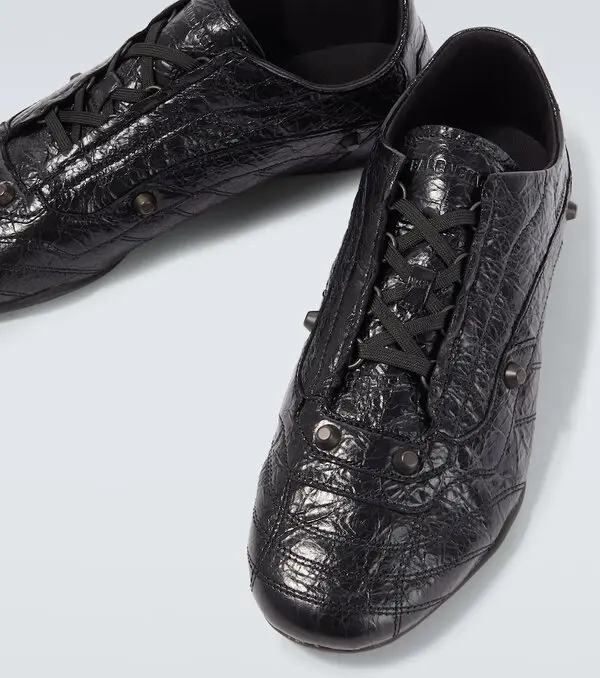 Balenciaga City Studded Leather Sneakers - Black
