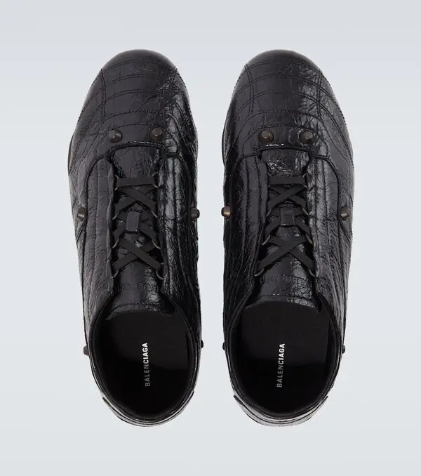 Balenciaga City Studded Leather Sneakers - Black