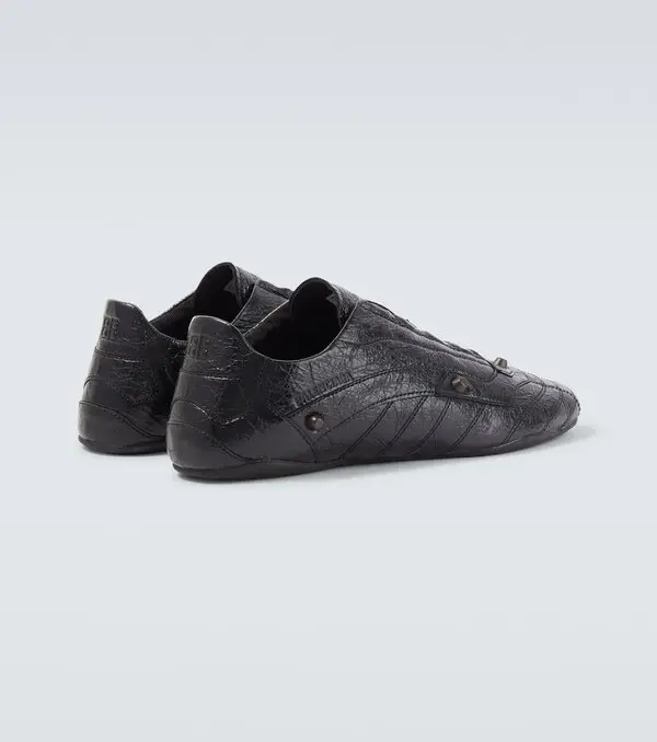 Balenciaga City Studded Leather Sneakers - Black