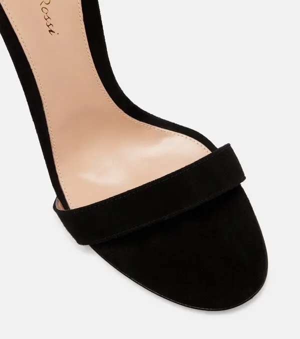 GIANVITO ROSSI Portofino 105 Suede Sandals - Black