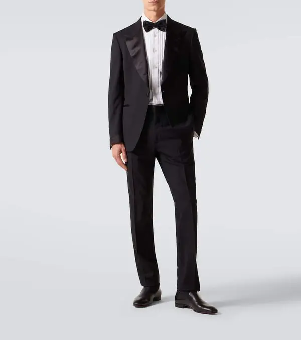 TOM FORD Shelton Satin-trimmed Wool-blend Tuxedo - Black