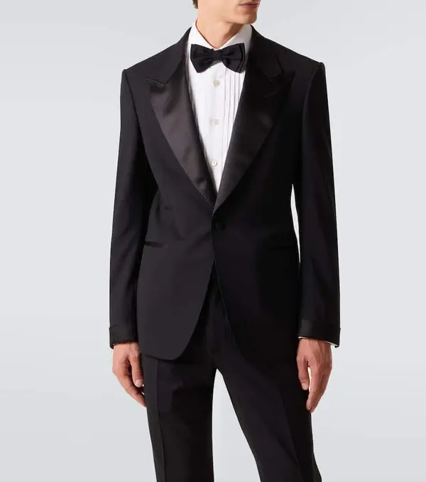 TOM FORD Shelton Satin-trimmed Wool-blend Tuxedo - Black