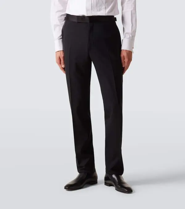 TOM FORD Shelton Satin-trimmed Wool-blend Tuxedo - Black