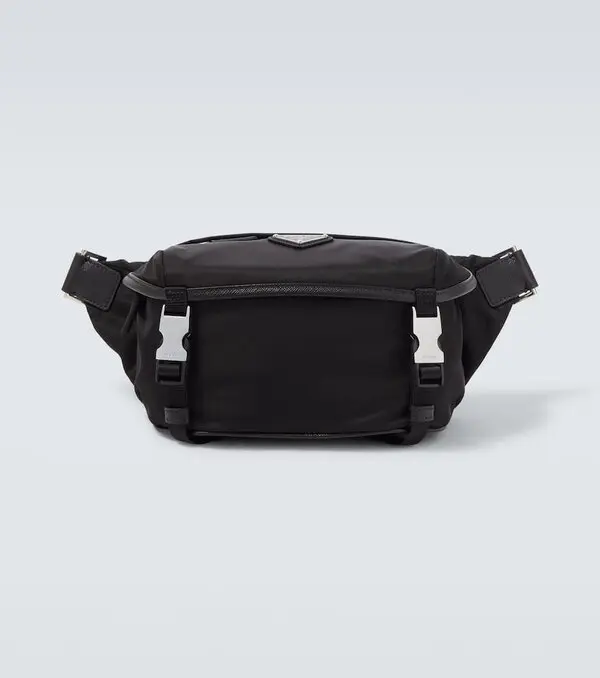 Prada Re-nylon Leather-trimmed Belt Bag - Black