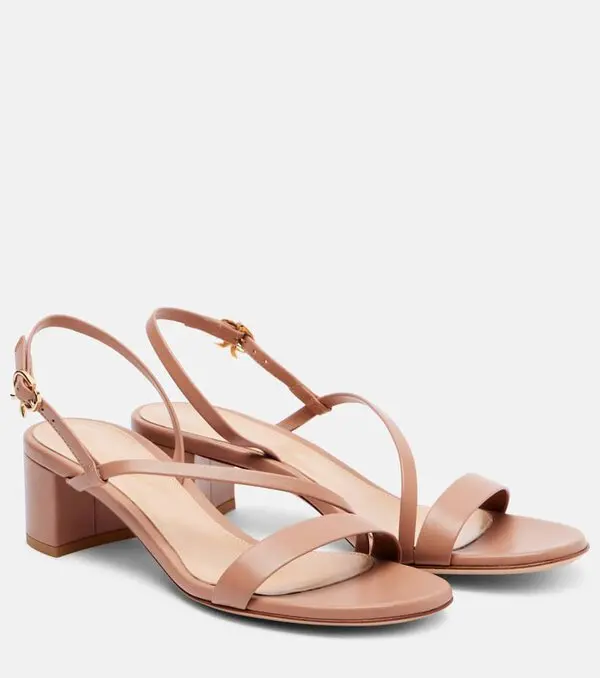 GIANVITO ROSSI Betsey 45 Leather Sandals - Beige