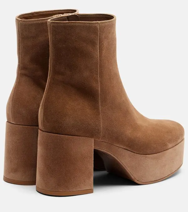 GIANVITO ROSSI 35 Suede Platform Ankle Boots