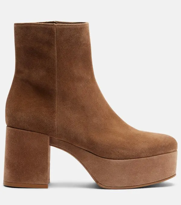 GIANVITO ROSSI 35 Suede Platform Ankle Boots