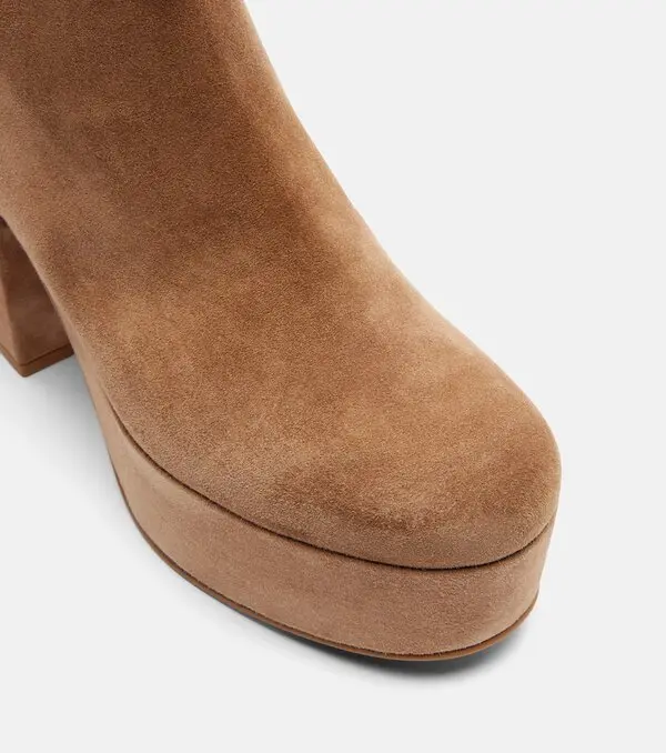 GIANVITO ROSSI 35 Suede Platform Ankle Boots