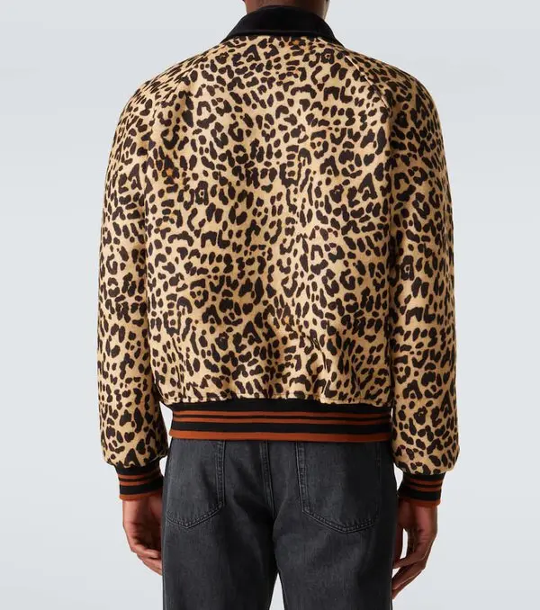 Valentino Garavani Vgold Leopard-print Wool Blouson Jacket - Multicoloured