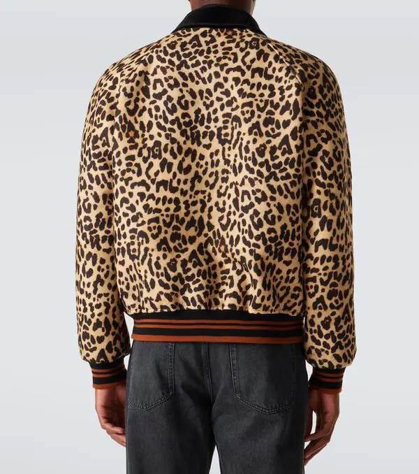 Valentino Garavani Vgold Leopard-print Wool Blouson Jacket