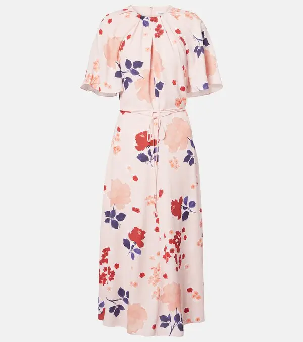 Erdem Floral Print Midi Dress - Pink