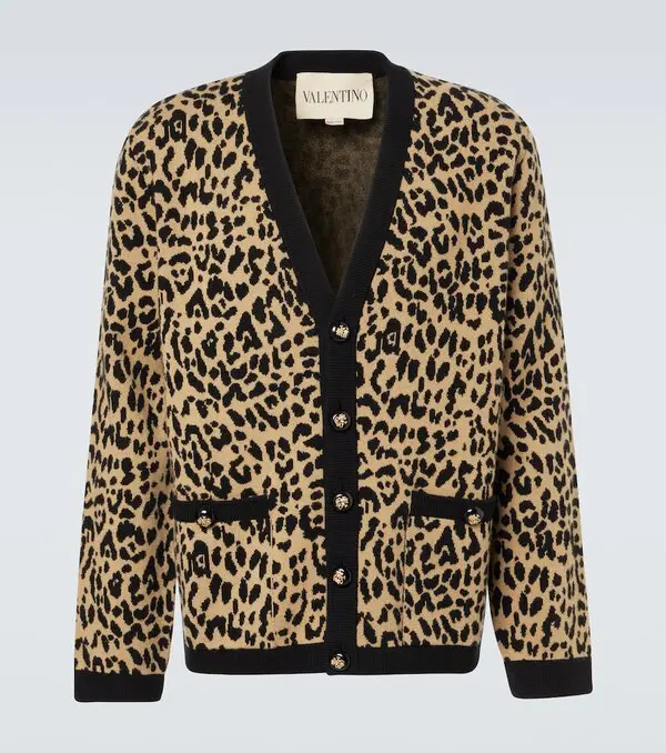 Valentino Garavani Jacquard Virgin Wool Cardigan - Multicoloured