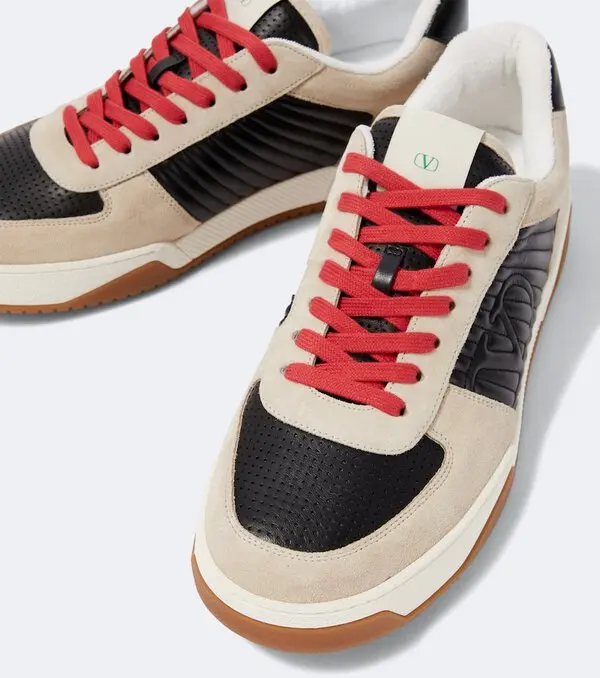 Valentino Garavani Suede And Leather Sneakers