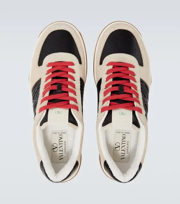 Valentino Garavani Suede And Leather Sneakers