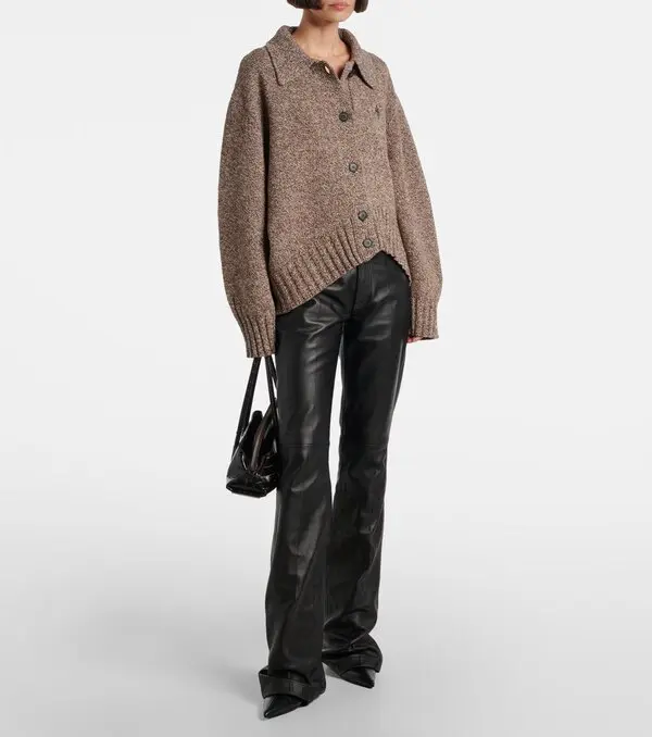 Attico Wool And Cashmere Cardigan - Brown