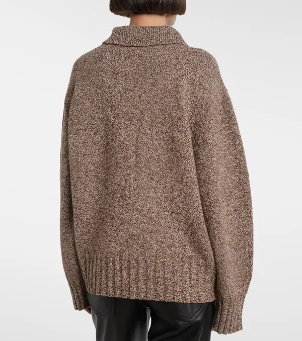 Attico Wool And Cashmere Cardigan - Brown