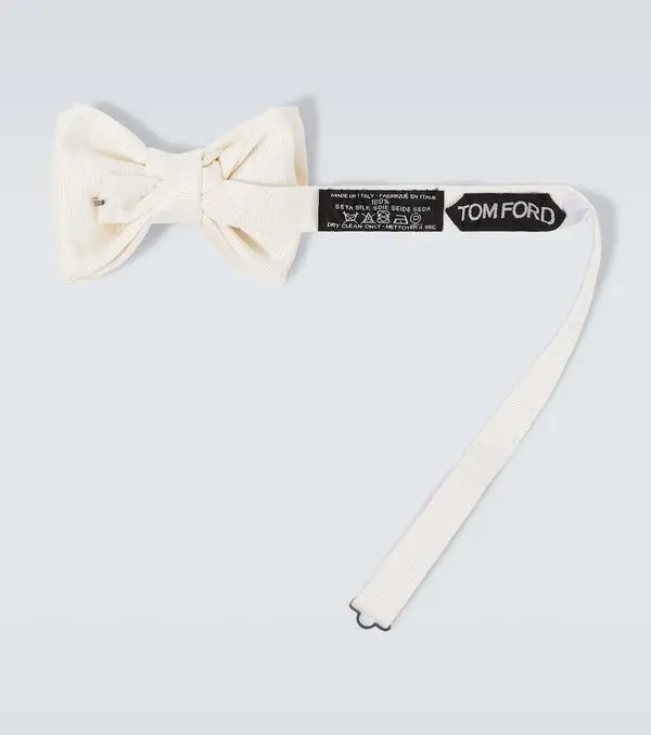 TOM FORD Silk Grosgrain Bow Tie - White