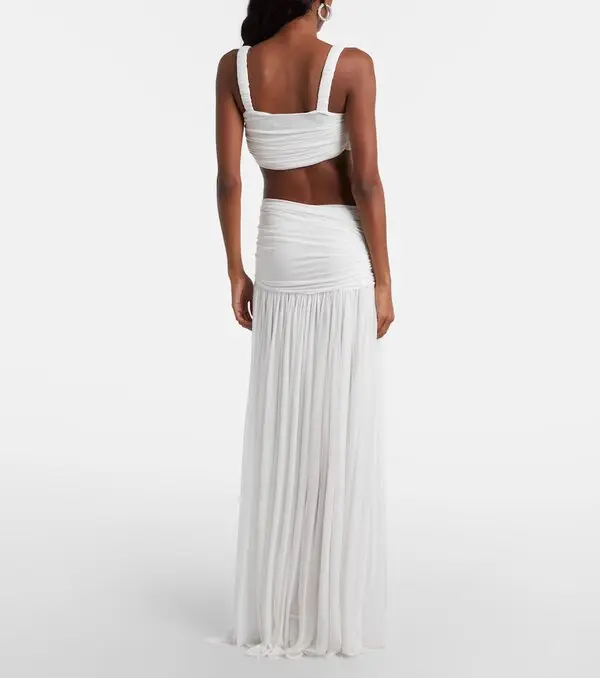 Christopher Esber Orion Maxi Dress In Panna+panna+uwhite - White