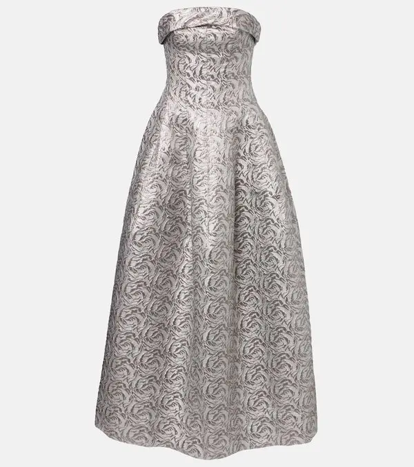 Simkhai Metallic-effect Bustier Gown - Silver