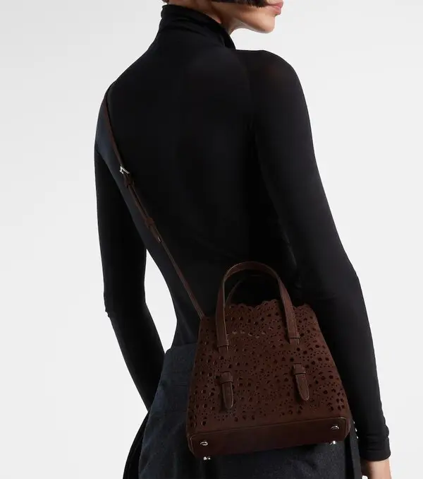 Alaïa Mina 20 New Vienne Leather Tote Bag - Brown