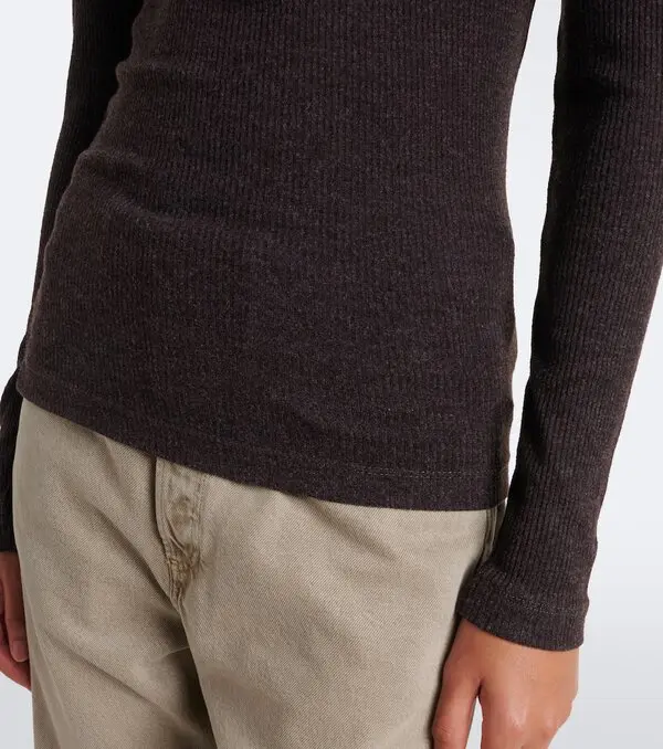 AGOLDE Ribbed-knit Top - Brown