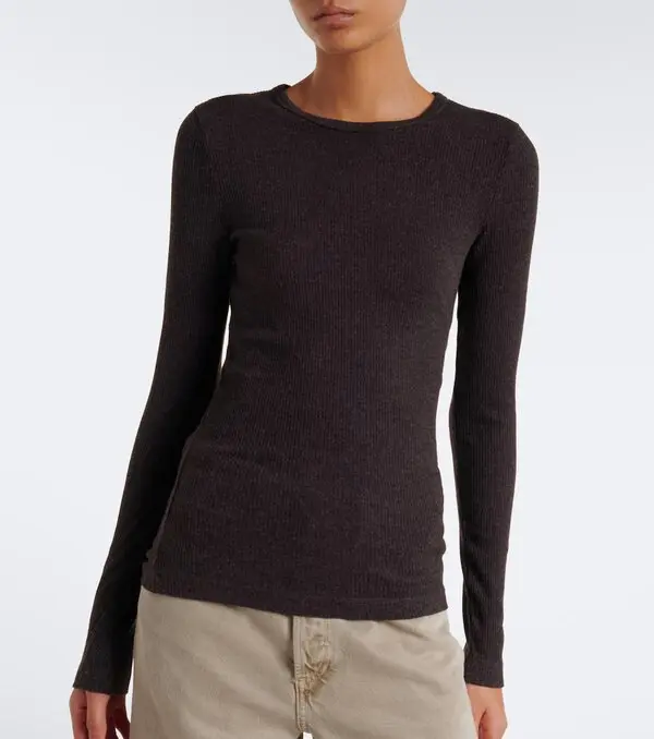AGOLDE Ribbed-knit Top - Brown