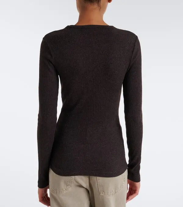 AGOLDE Ribbed-knit Top - Brown