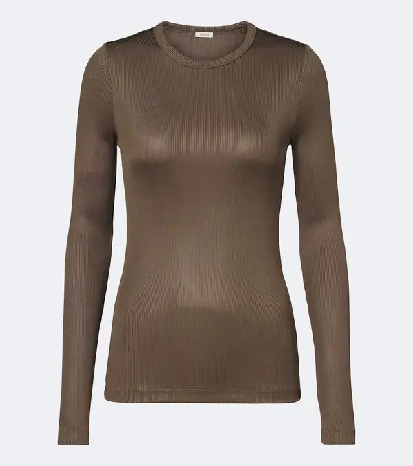 AGOLDE Ribbed-knit Top - Brown