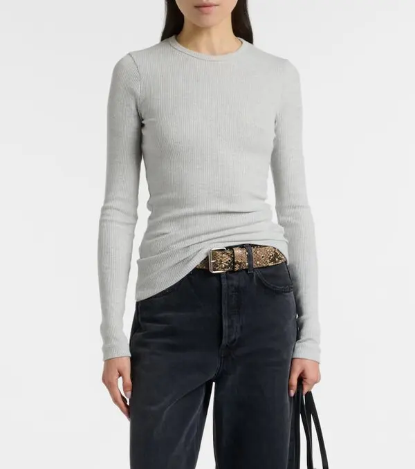 AGOLDE Ribbed-knit Top - Grey