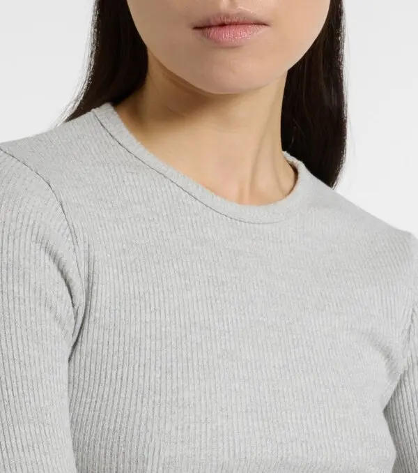 AGOLDE Ribbed-knit Top - Grey
