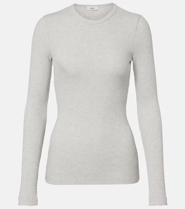 AGOLDE Ribbed-knit Top - Grey
