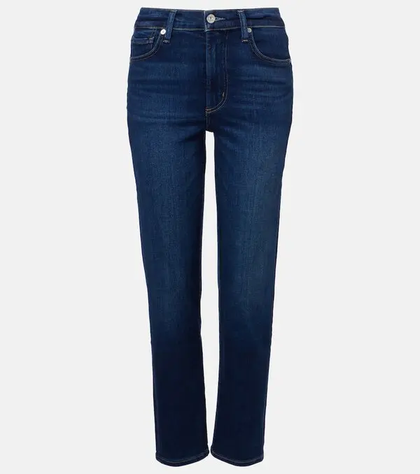 Citizens Of Humanity Caia Cropped Mid-rise Straight Jeans - Blue
