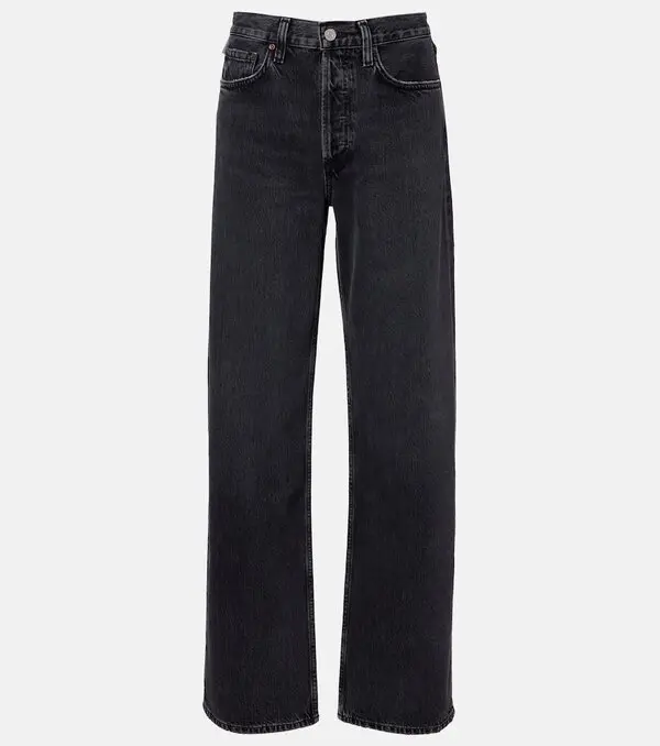 AGOLDE Arc Low-rise Wide-leg Jeans - Grey