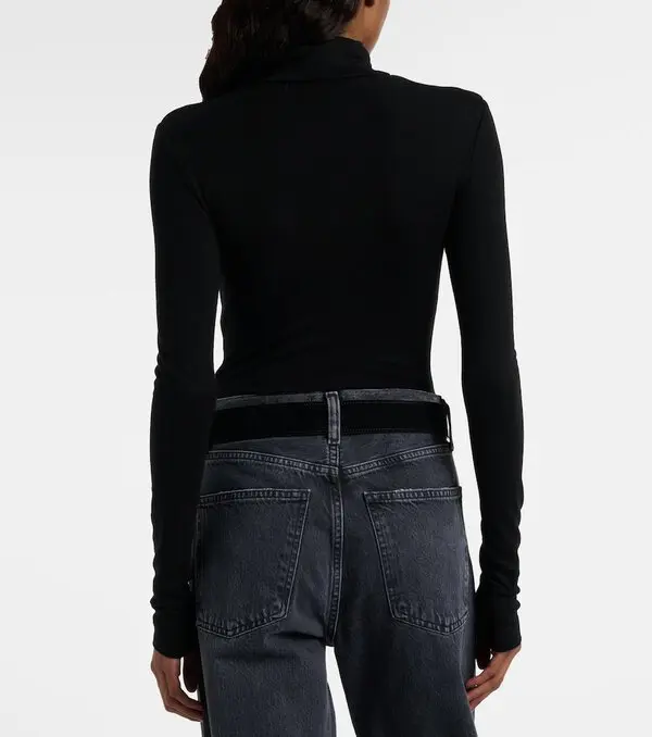 AGOLDE Wilma Jersey Turtleneck Bodysuit - Black