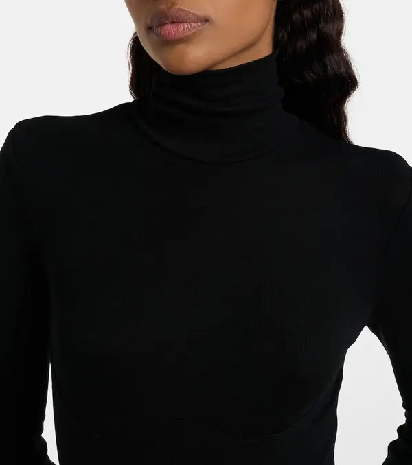 AGOLDE Wilma Jersey Turtleneck Bodysuit - Black