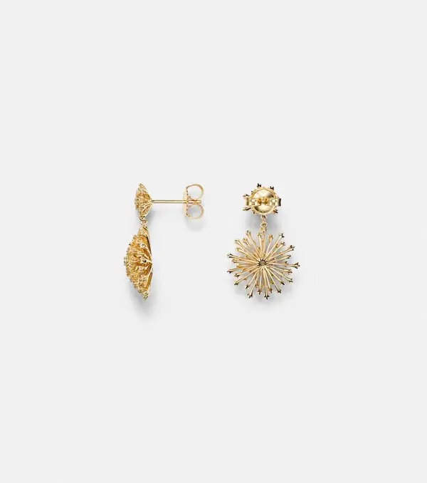 SYDNEY EVAN 14kt Yellow Diamond Burst Drop Earrings