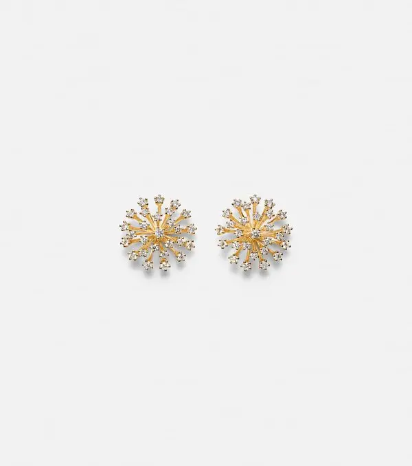 SYDNEY EVAN Burst Diamond Earrings - Gold