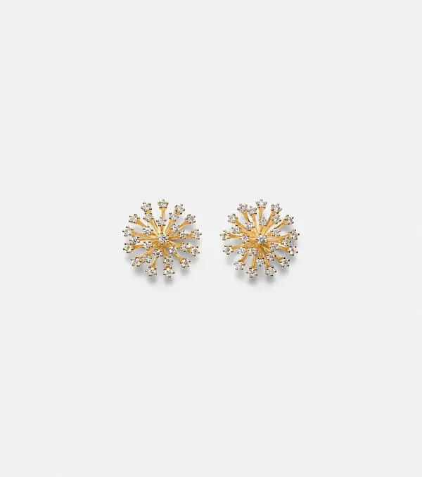 SYDNEY EVAN Burst Diamond Earrings - Gold
