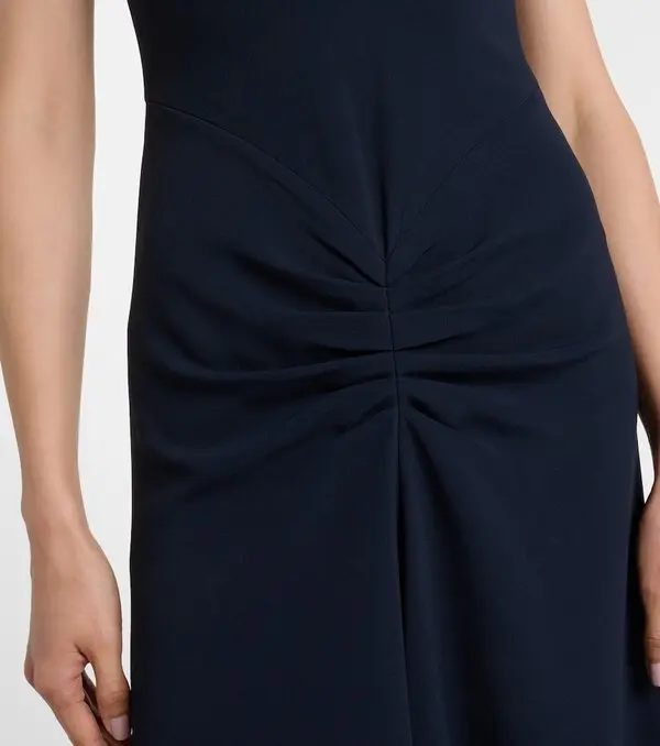Victoria Beckham Gathered Jersey Midi Dress - Blue | Editorialist