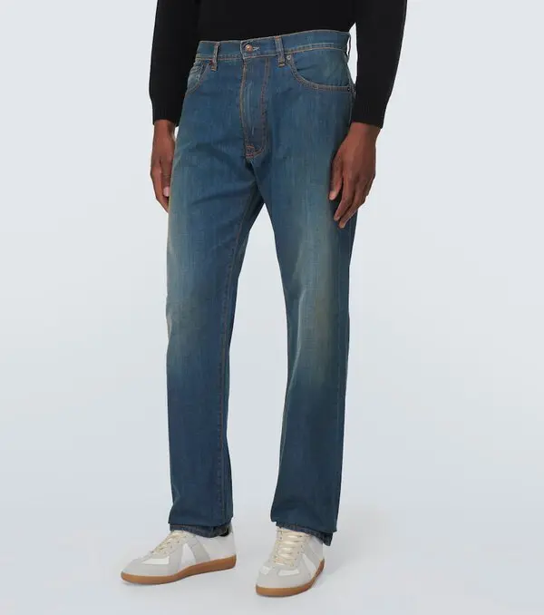 MAISON MARGIELA Mid-rise Straight Leg Jeans - Blue