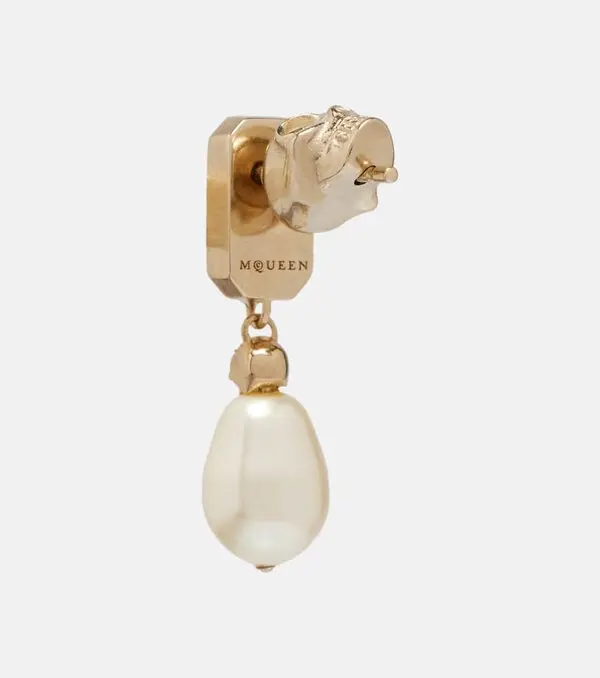 Alexander McQueen Skull Embellished Drop Earrings - Silver