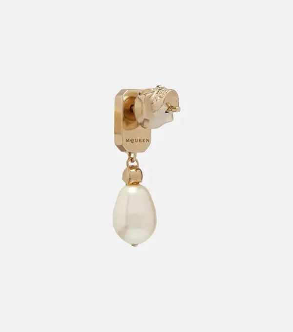 Alexander McQueen Skull Embellished Drop Earrings - Silver