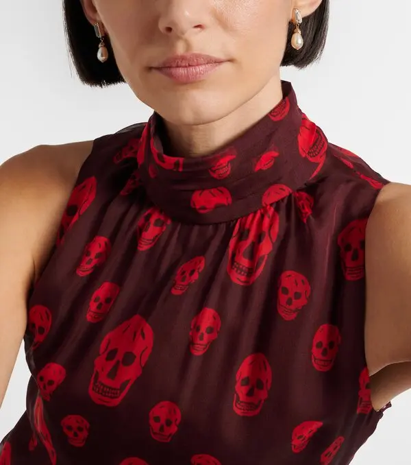 Alexander McQueen Skull Embellished Drop Earrings - Silver