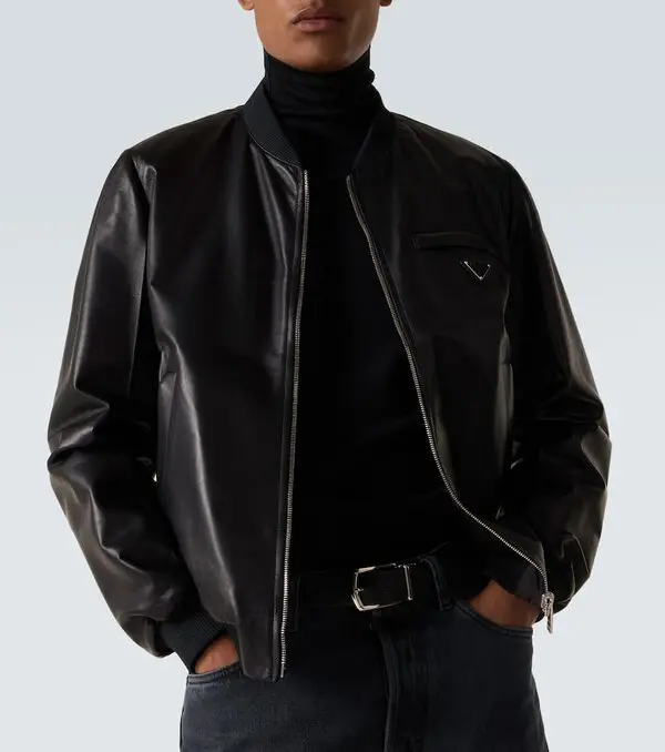 Prada Leather Bomber Jacket