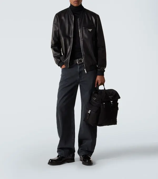 Prada Leather Bomber Jacket