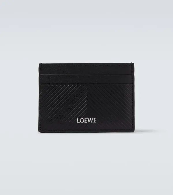 Loewe Logo Leather Card Holder - Black