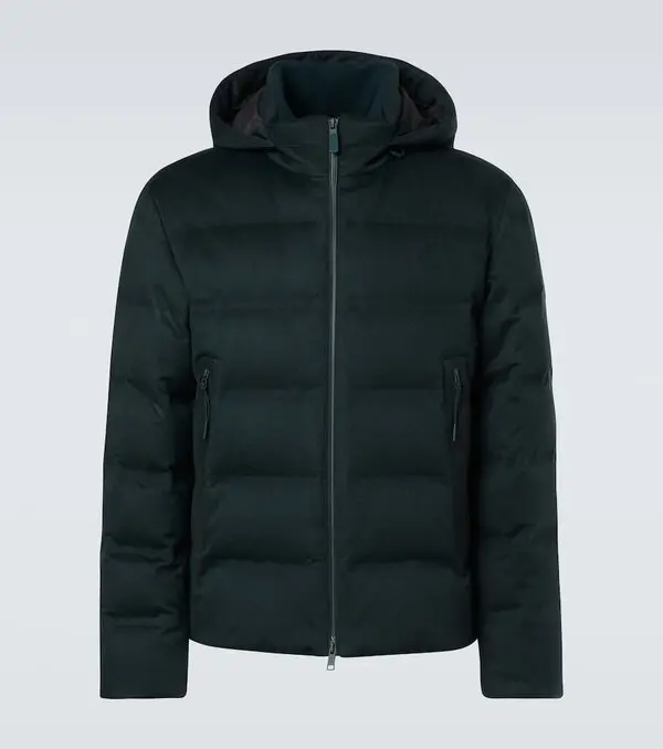 Zegna Elements Technical Cashmere Down Jacket - Green