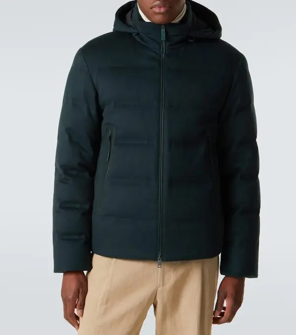 Zegna Elements Technical Cashmere Down Jacket - Green