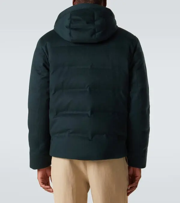 Zegna Elements Technical Cashmere Down Jacket - Green