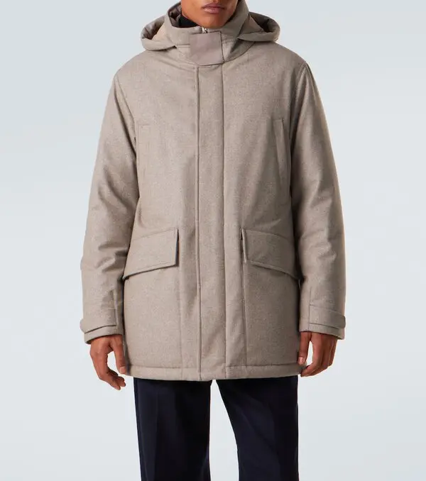 Zegna Wool Down Hooded Jacket